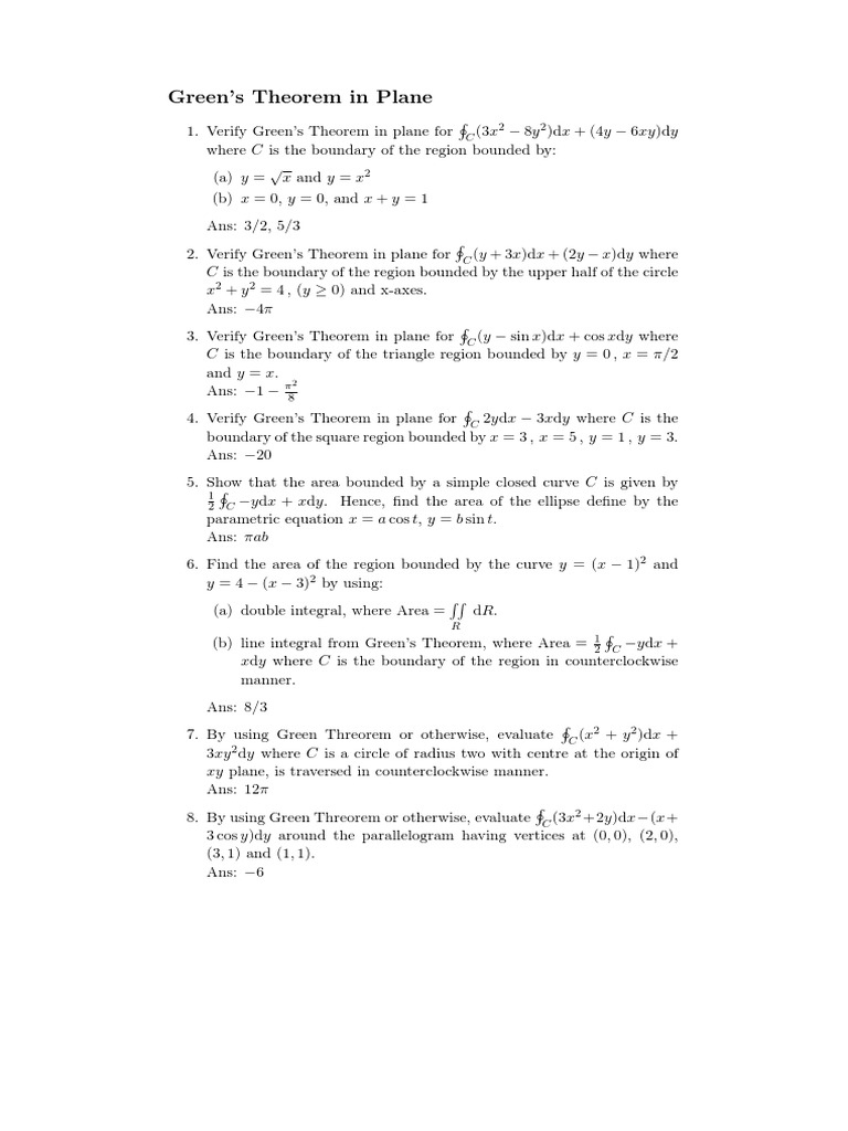 Green Theorem | PDF