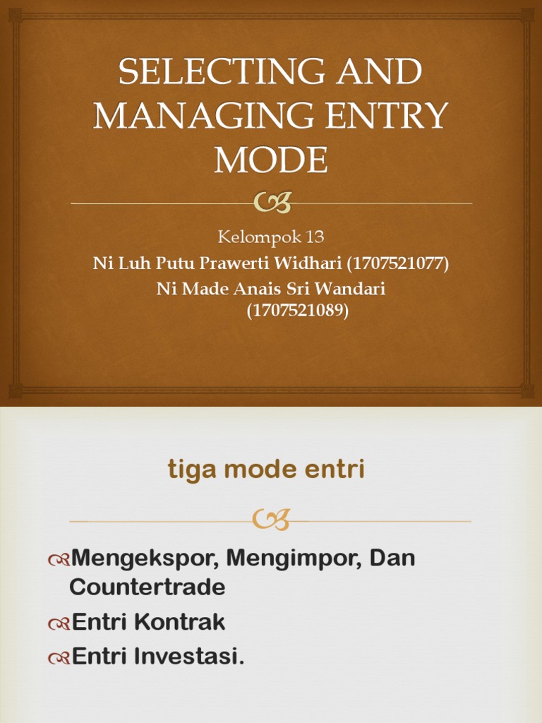 Selecting and Managing Entry Mode | PDF