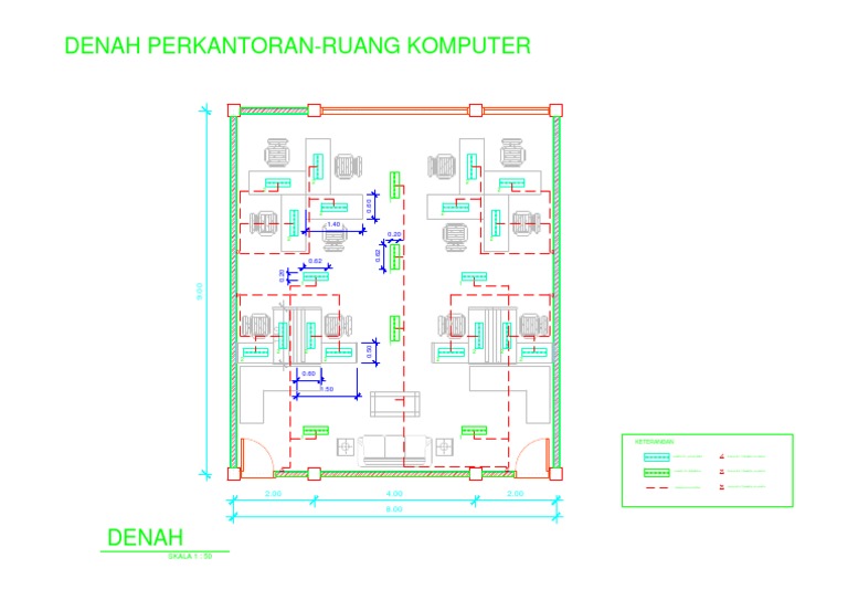 Denah Perkantoran-Ruang Komputer: SKALA 1: 50 | PDF