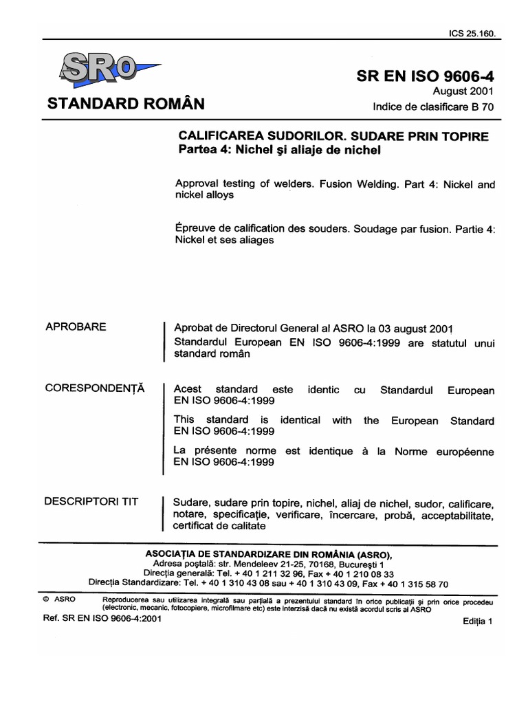 SR en Iso 9606-4-2001 | PDF