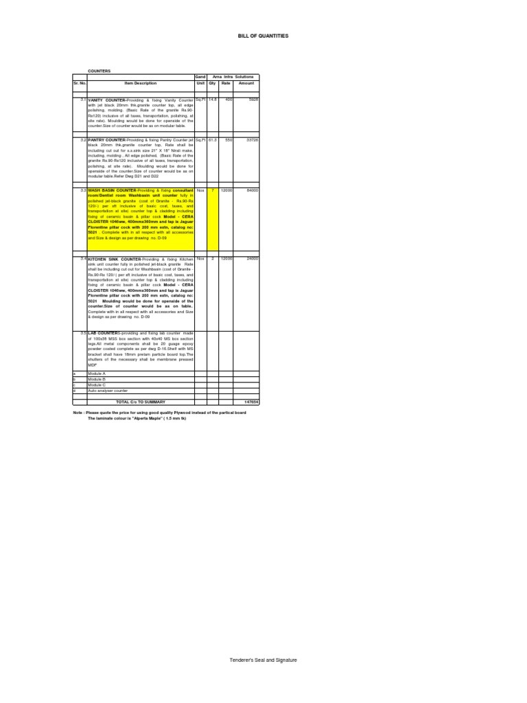 Sample Bill of Quantities or BOQ Report PDF | PDF | Building ...