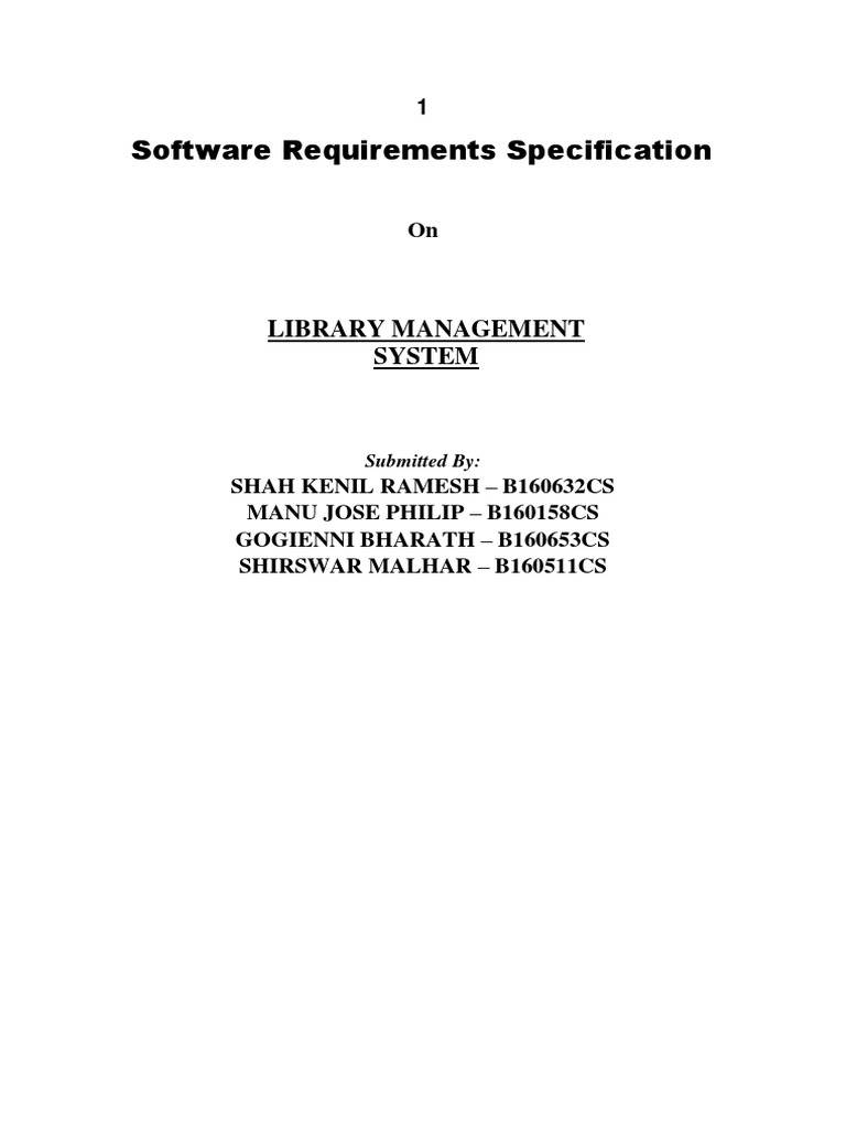 Software Requirements Specification: Library Management System | Download Free PDF | Web ...
