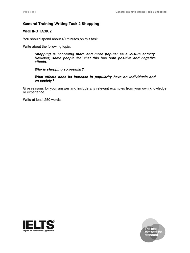 IELTS Writing Task 2 - General | PDF