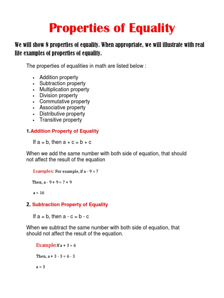 Multiplication Property Of Equality