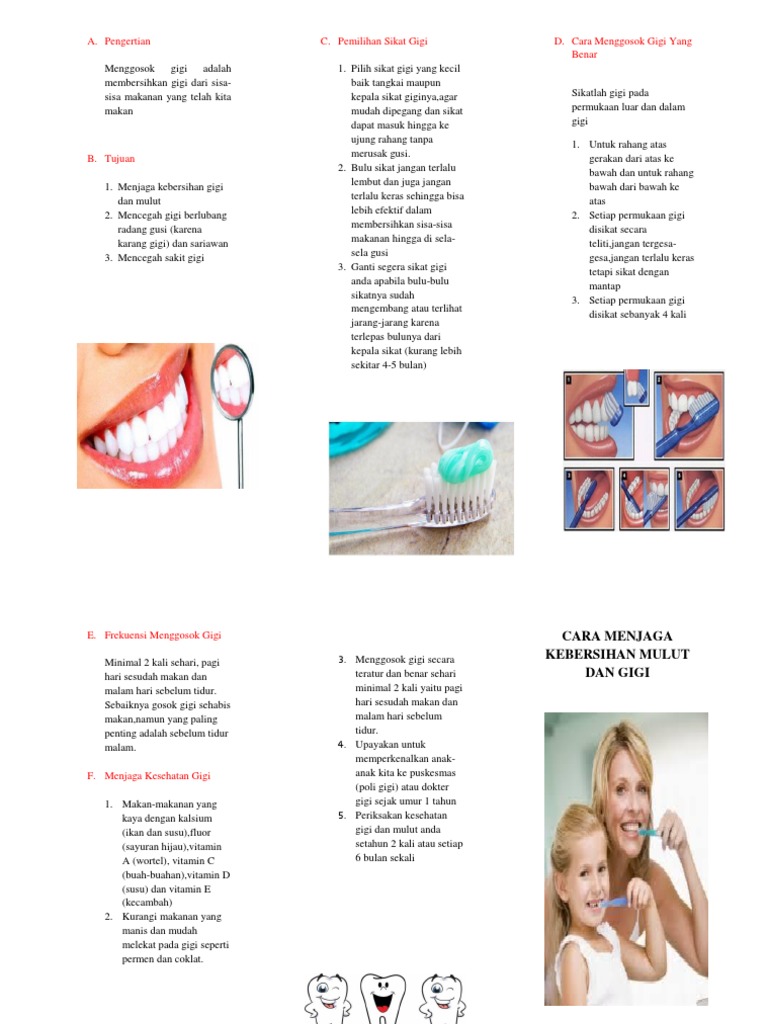 Leaflet Cara Menjaga Kebersihan Mulut Dan Gigi | PDF