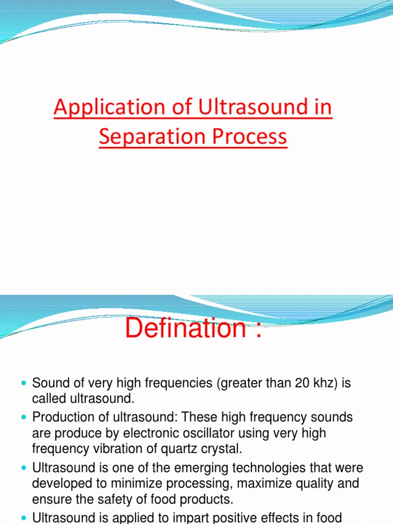 Ultrasound Applications in Food Processing | PDF | Ultrasound | Food ...