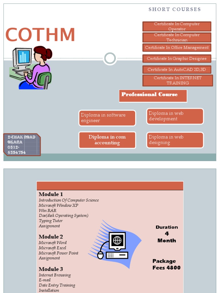 Cothm: Certificate in Computer Operator Certificate in Computer ...