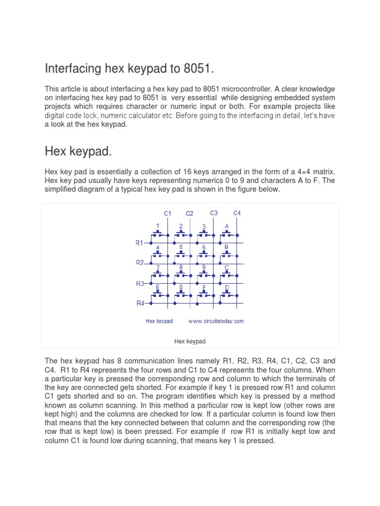 Interfacing Hex Keypad | PDF | Power Supply | Embedded System