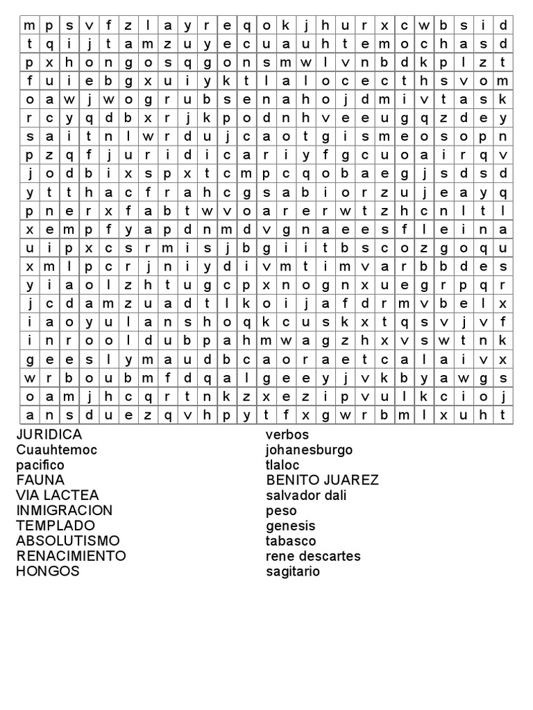 Sopa de Letras Cultura | PDF