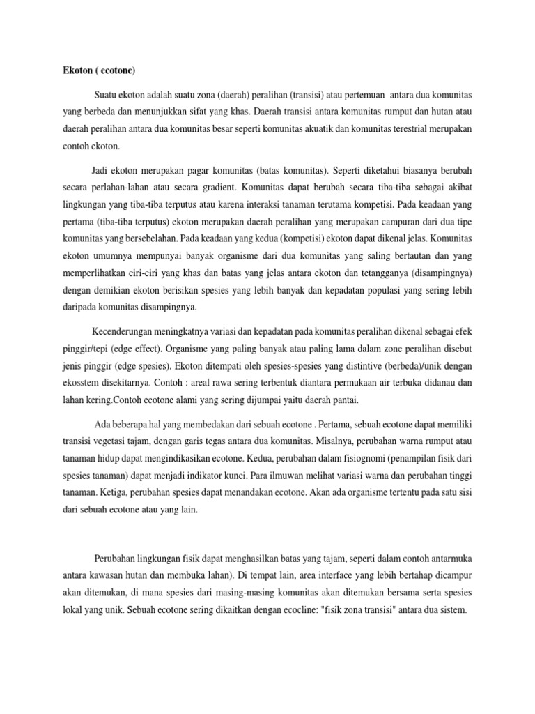 Pengertian Ekoton | PDF