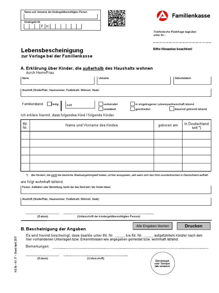 KG3b Lebensbescheinigung | PDF