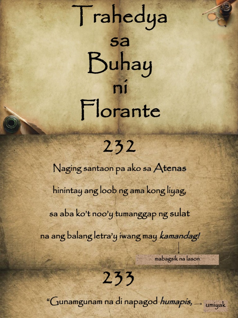 Trahedya Sa Buhay Ni Florante | PDF Trahedya Sa Buhay Ni Florante | PDF