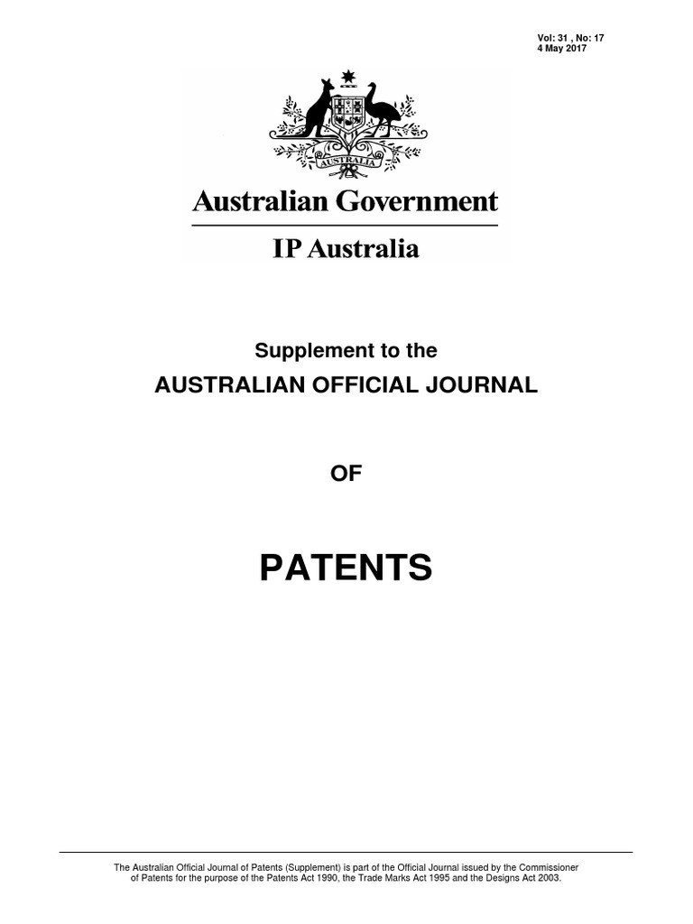 Supplement To The Australian Official Journal of Patents 31 17 PDF | PDF | Patent Application ...