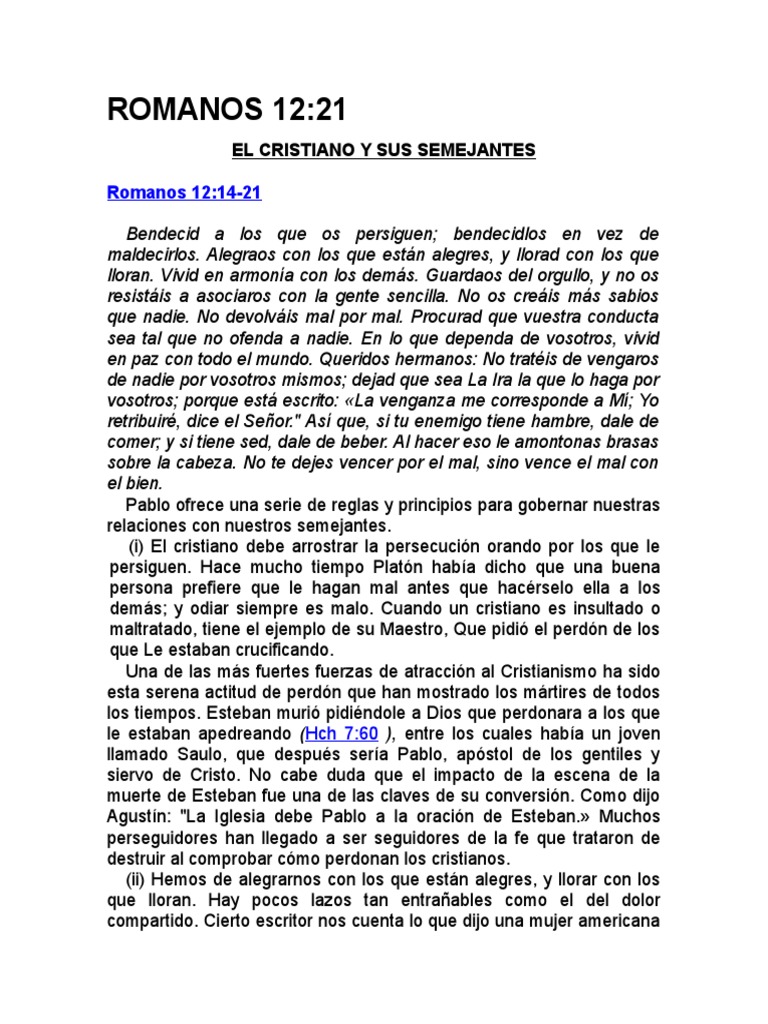 Romanos 12 21 | PDF | Cristo (título) | Pecado