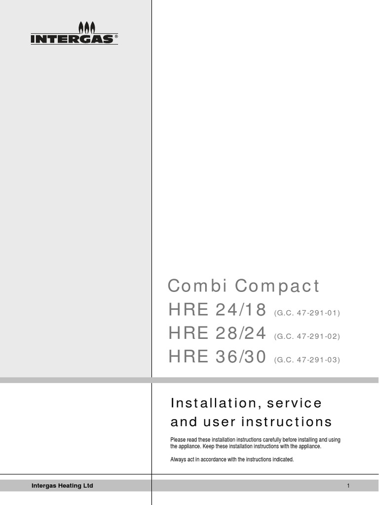 Intergas HRE MV1 PDF | PDF | Water Heating | Thermostat