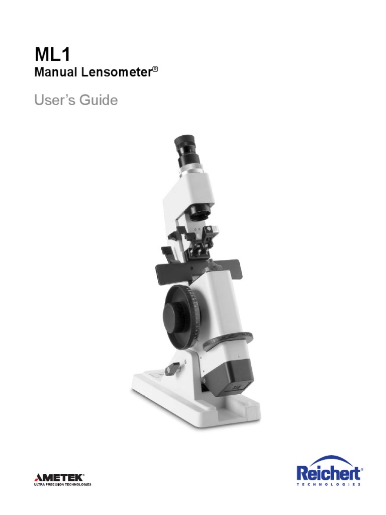 Manual de Lensometro ML-1 | PDF | Lens (Optics) | Optics