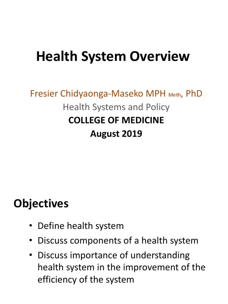 Introduction To Health Systems | PDF | Health System | Health Care
