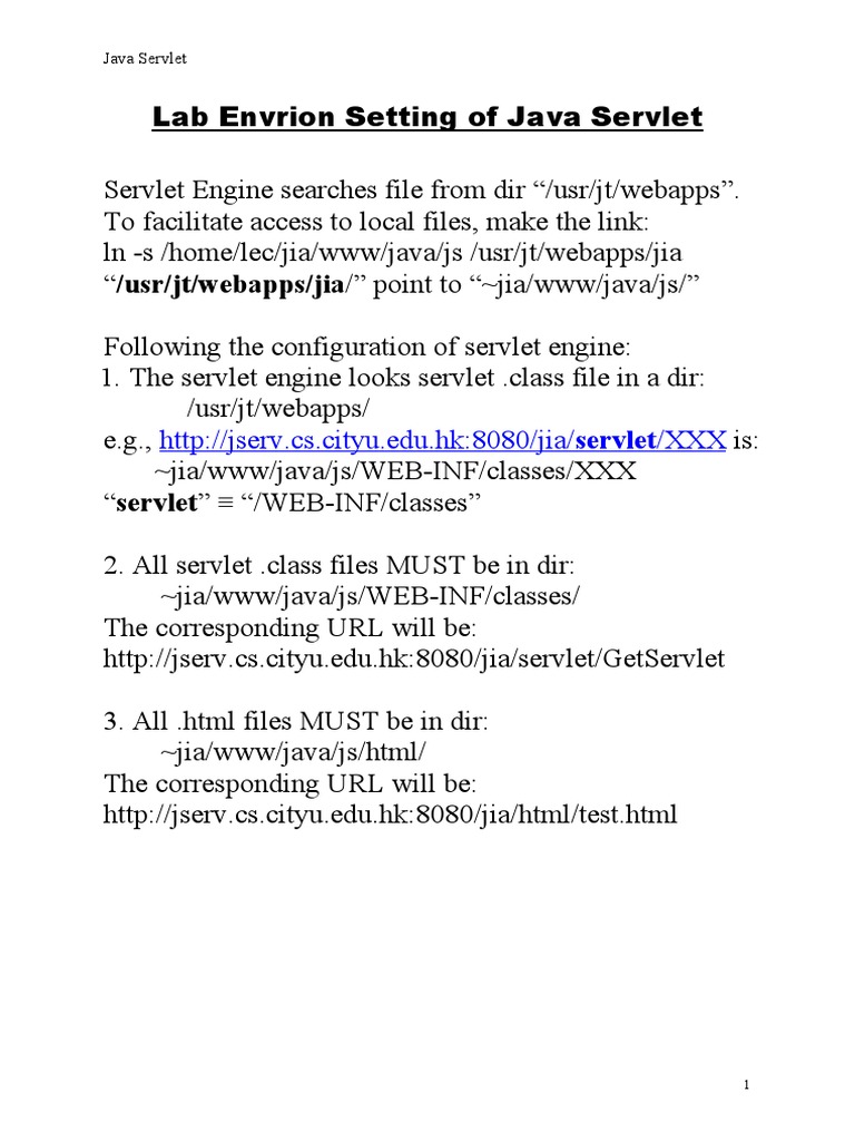 Setup Java Servlet Lab Environment | PDF | Http Cookie | Internet & Web