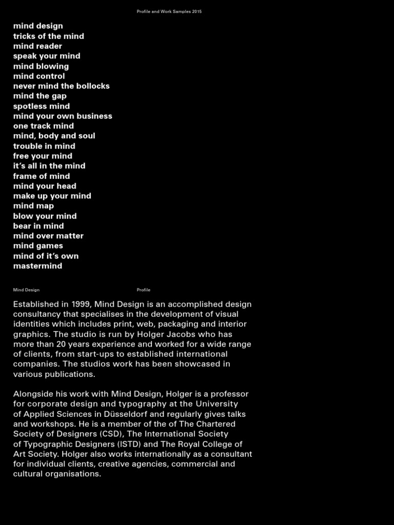 Mind Design Worksamples PDF | PDF | Typography | Aesthetics