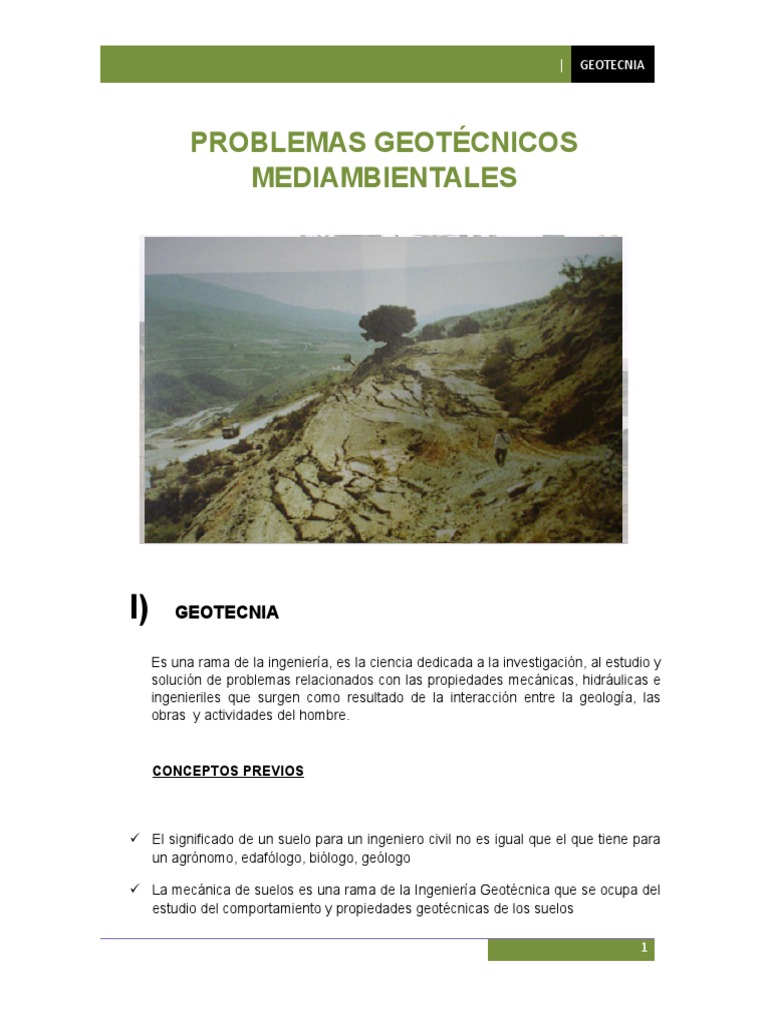 Problemas Geotécnicos Mediambientales Finaalll | PDF | Suelo | Clima