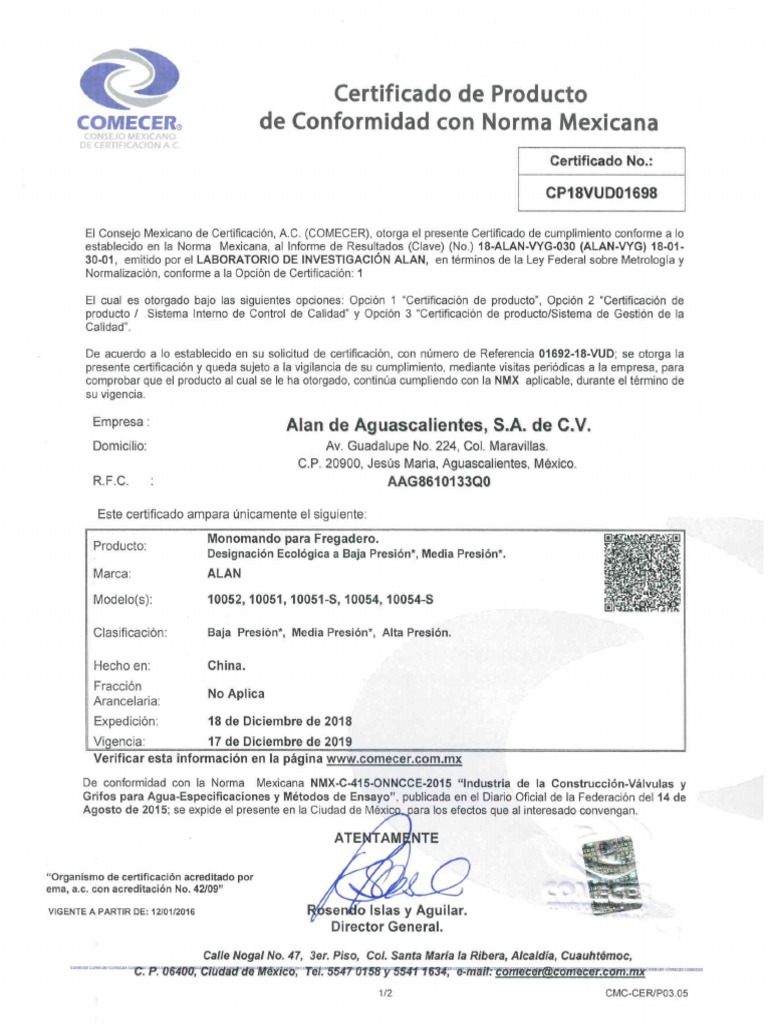 Certificado de Monomando Alan 2019 | PDF