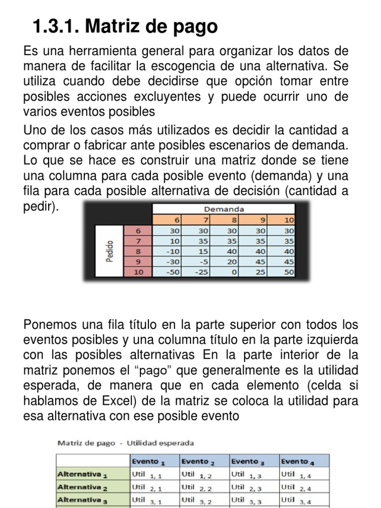 1.3.1. Matriz de Pagos-converted | Matriz (Matemáticas) | Toma de ...