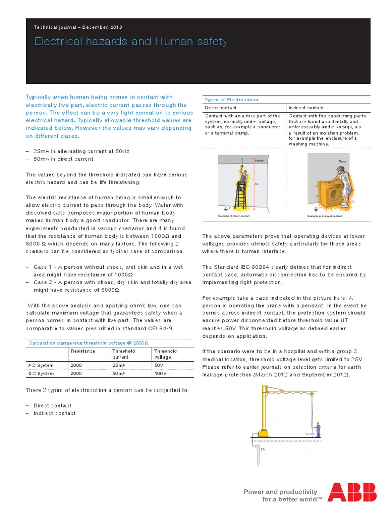 Electrical Hazards and Human Safety | PDF | Electrical Resistance And ...