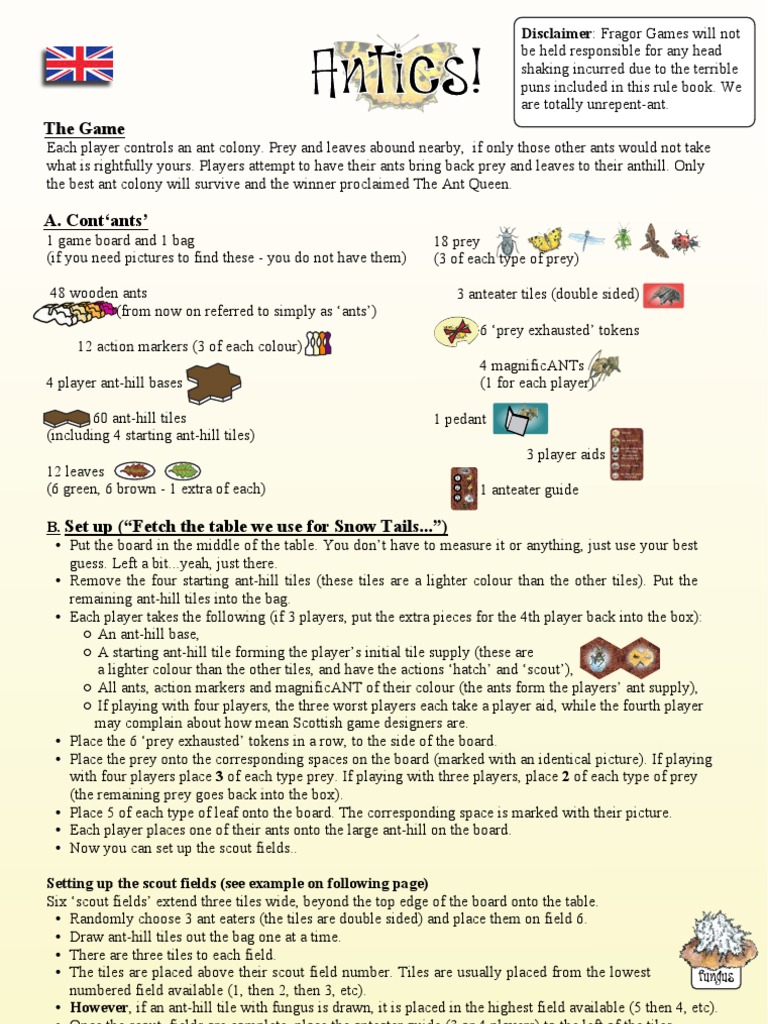 Antics!: The Game | PDF | Ant | Fungus