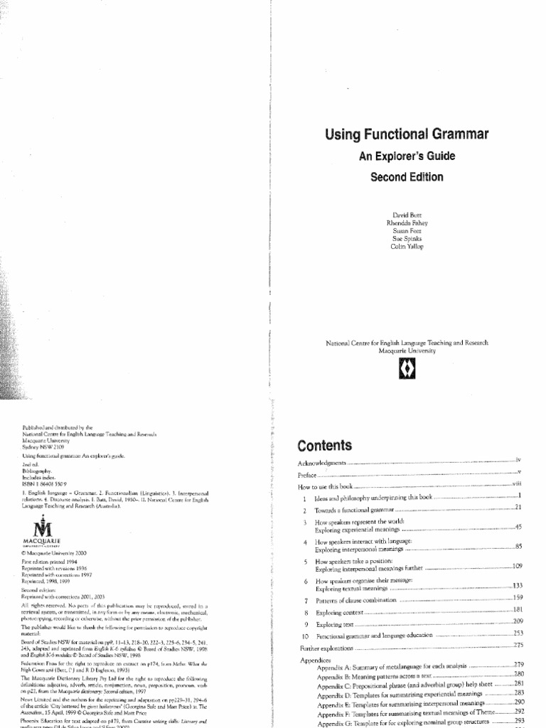 Using Functional Grammar An Explorer S Guide PDF | PDF | Grammar ...