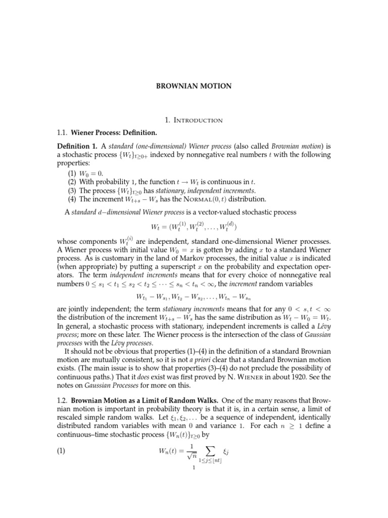 Understanding Brownian Motion Basics | PDF | Stochastic Process ...