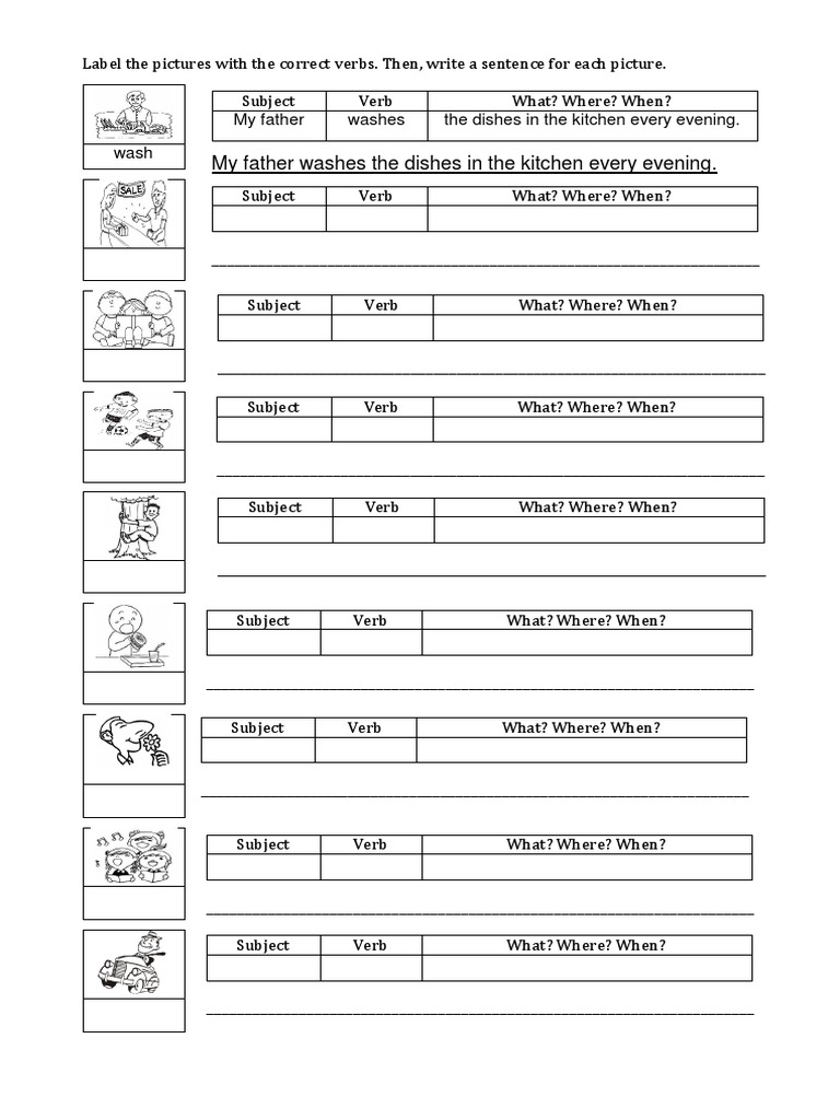 SVO Sentence Practice | PDF