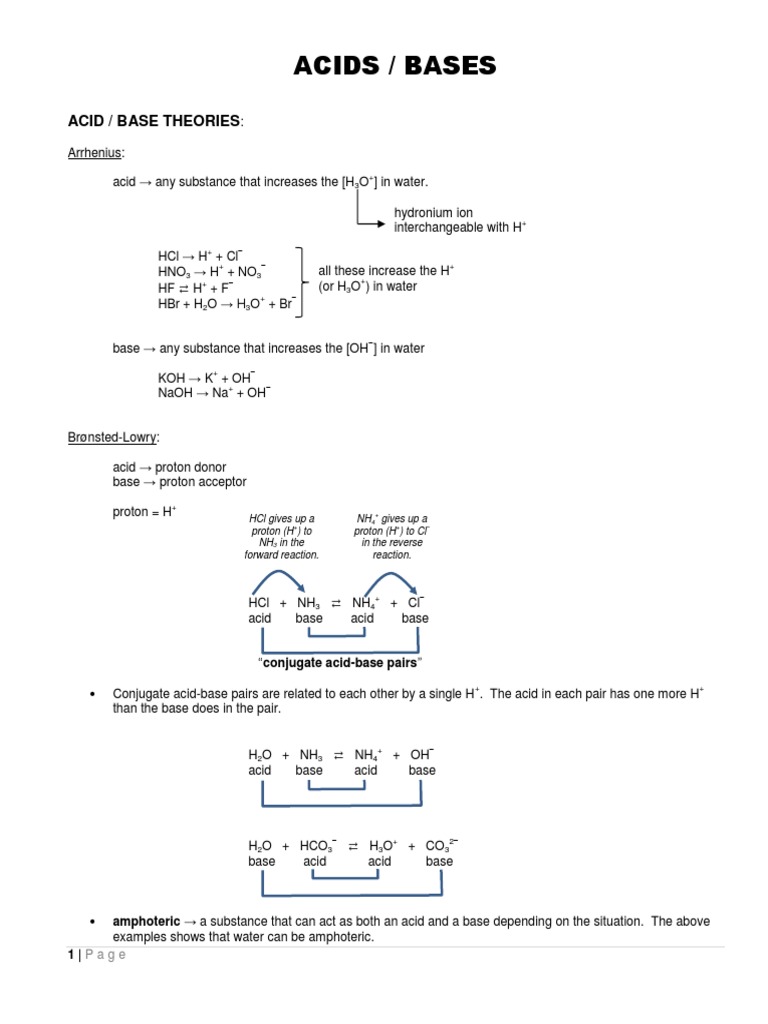 Acid and Base | PDF | Acid | Branches Of Thermodynamics