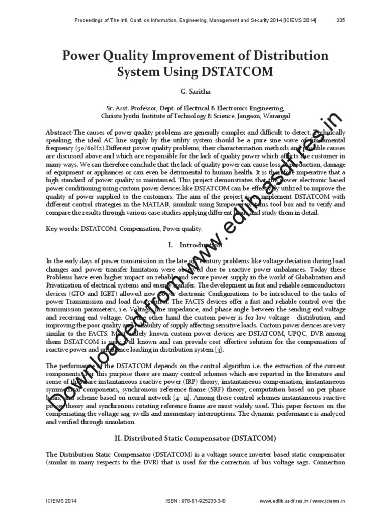 Power Quality Improvement of Distribution | PDF | Ac Power | Power Inverter