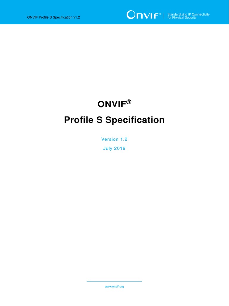 ONVIF Profile - S Specification v1-2 | PDF | Streaming Media ...