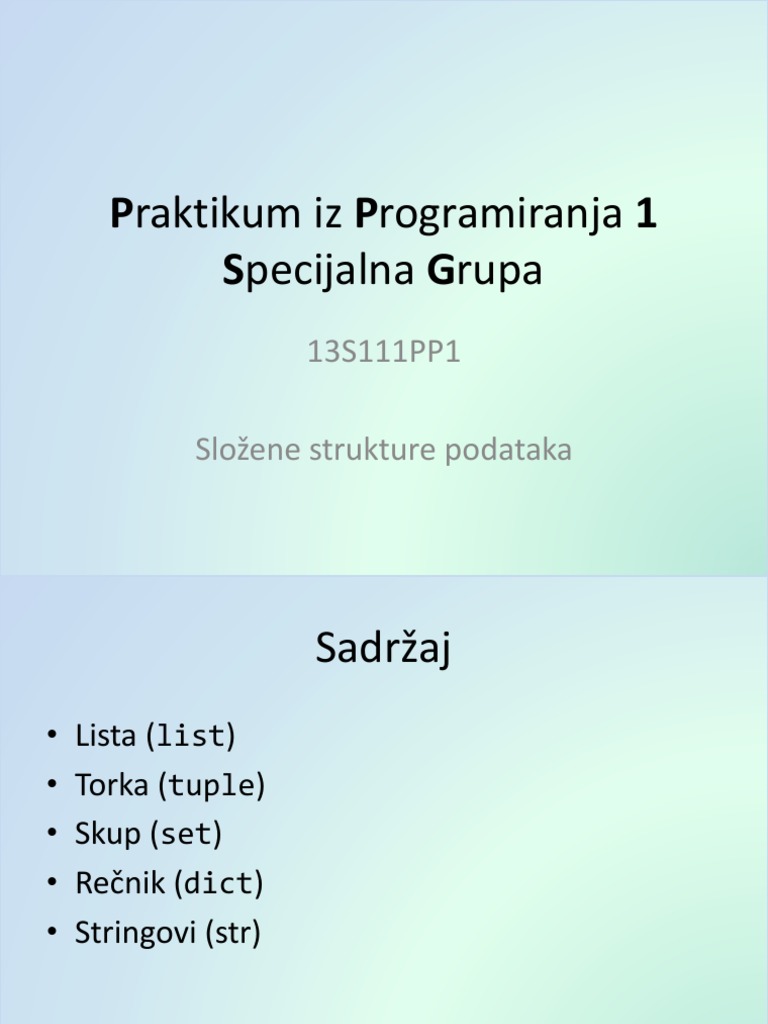 Slozene Strukture Podataka | PDF