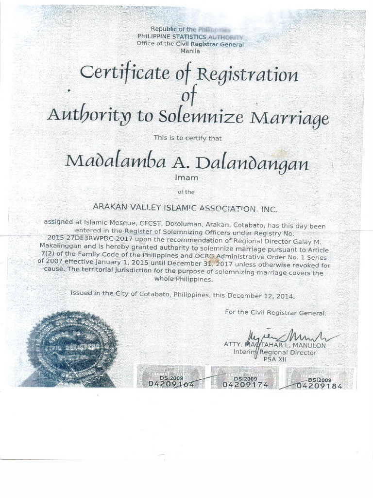 Authority To Solemnize | PDF