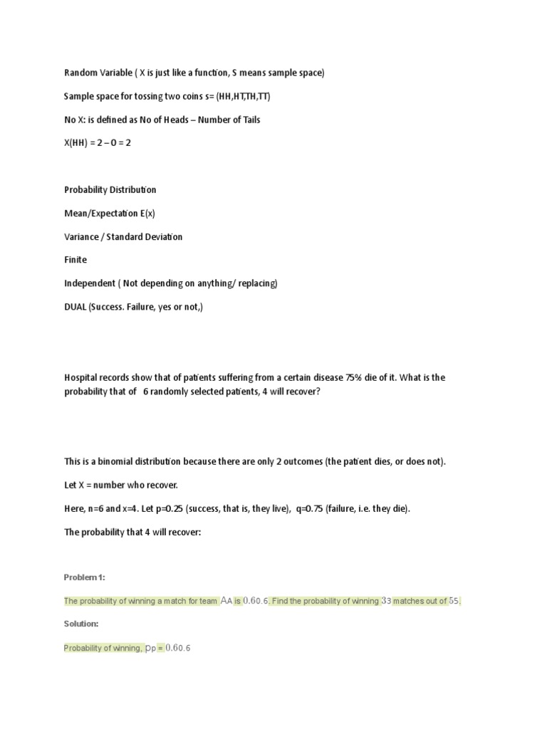 Probability Distributions and Applications: Solving Problems Involving Random Variables ...