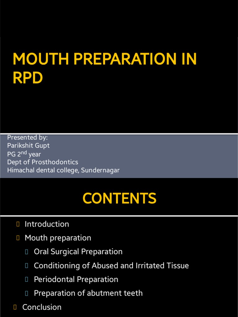 Mouth Preparation for RPD Success | PDF | Dentures | Oral Hygiene