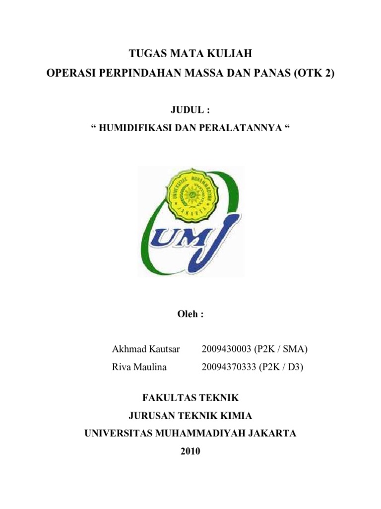 Humidifikasi Dan Peralatannya PDF | PDF | Teaching Methods & Materials ...