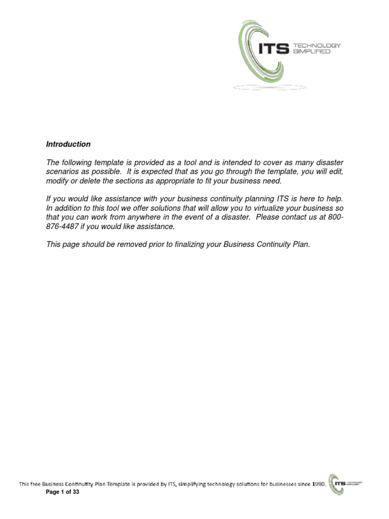Business Continuity Plan Sample | PDF | Business Continuity | Emergency ...