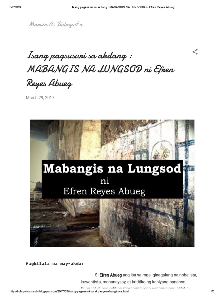 Mabangis Na Lungsod Ni Efren R. Abueg Markjan (1)