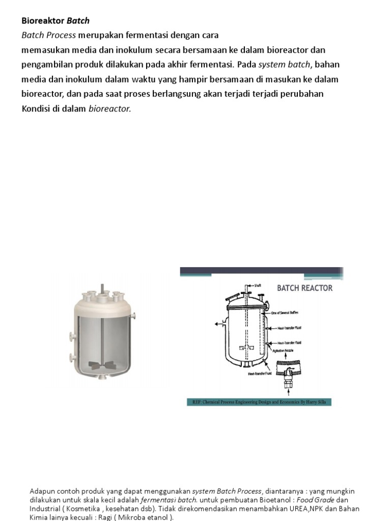 Jenis Bioreaktor: Batch, Sinambung, Fed-Batch | PDF