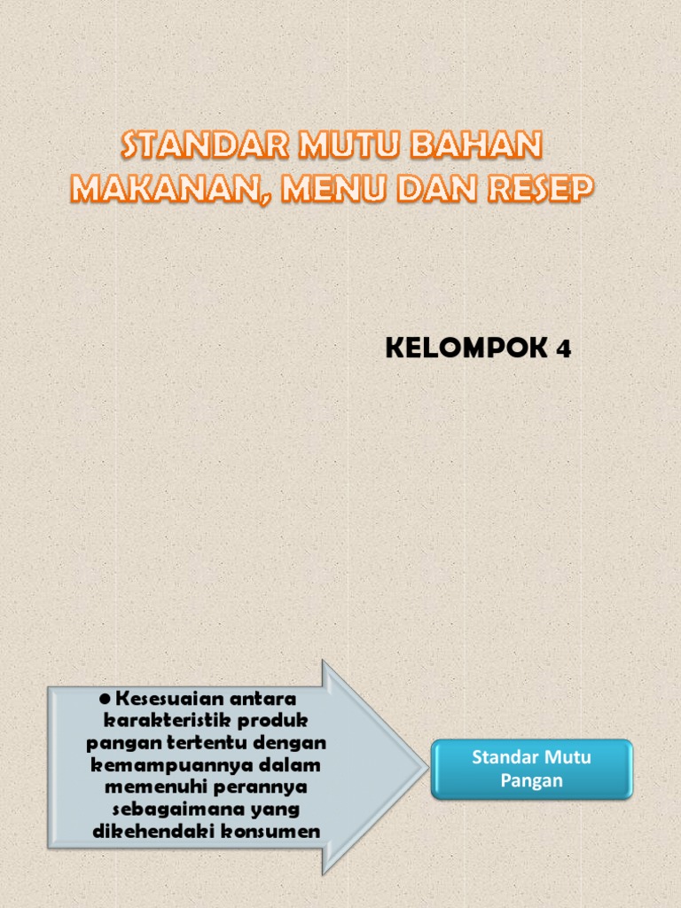 Standar Mutu Pangan | PDF