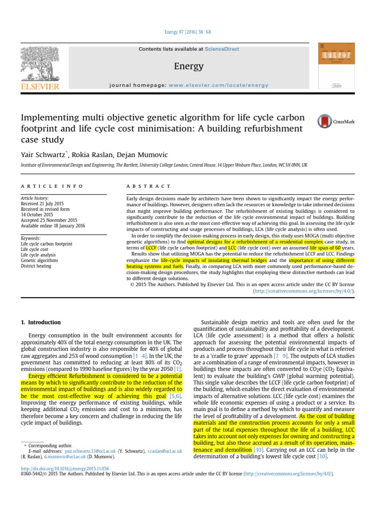 Energy: Yair Schwartz, Rokia Raslan, Dejan Mumovic | PDF | Life Cycle ...