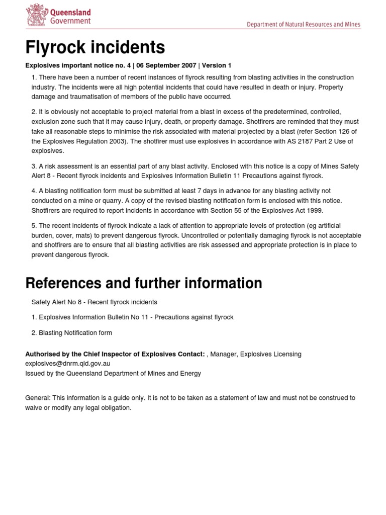 Surface Blasting Safety Procedures-Example1 | PDF | Risk | Prevention
