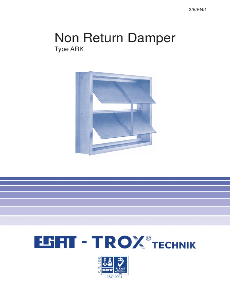 Non Return Damper Technical Specification | PDF | Duct (Flow ...