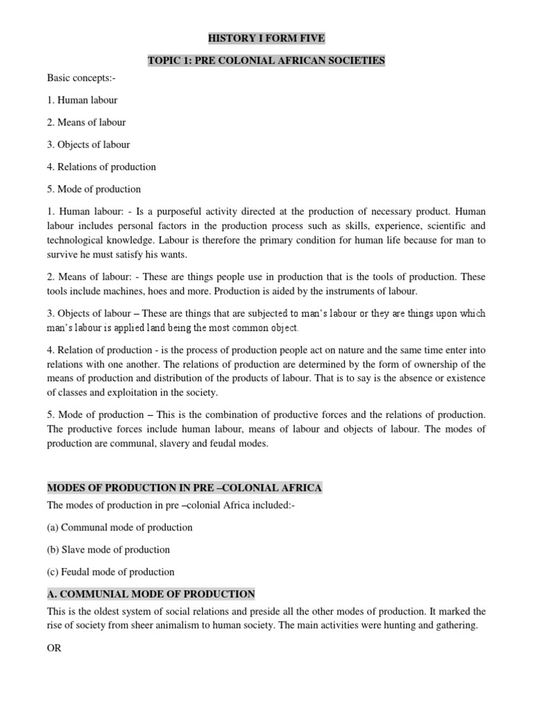 History Advanced Level Form Five & Six Edited | PDF | Slavery | Africa