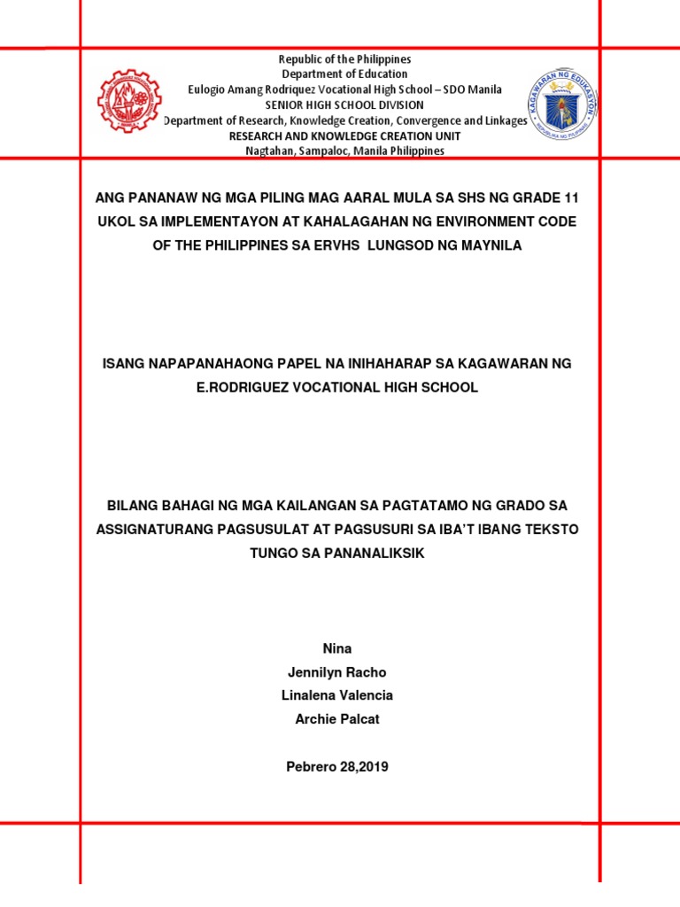 Thesis Filipino | PDF