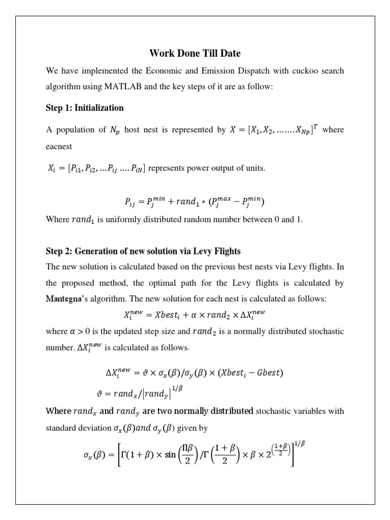 Work Done Till Date: Step 1: Initialization | PDF | Mathematical ...