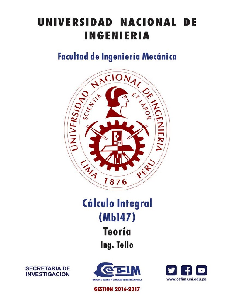 Calculo Integral UNI PDF | PDF
